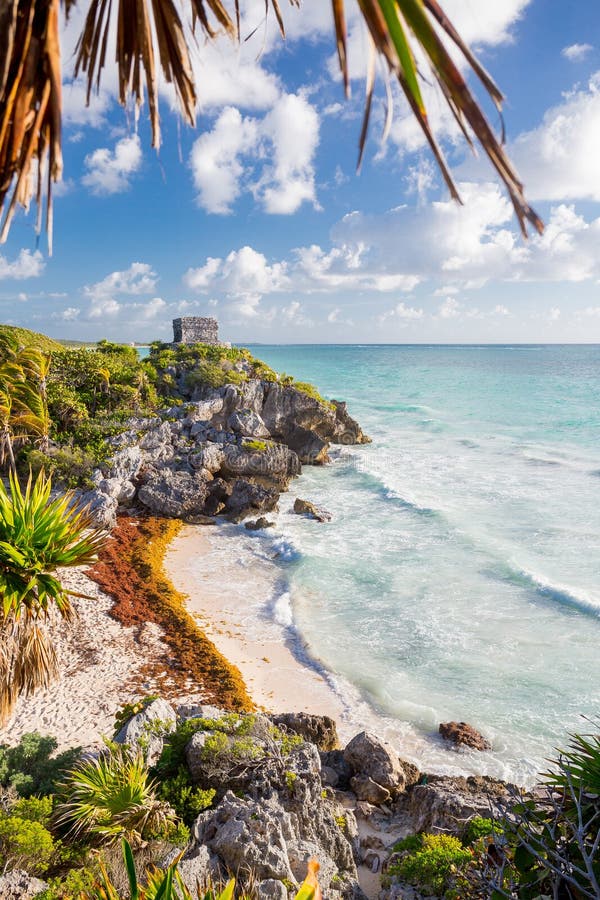 Tulum, Mexico. Turtle Beach. Stock Photo - Image of temple, riviera ...