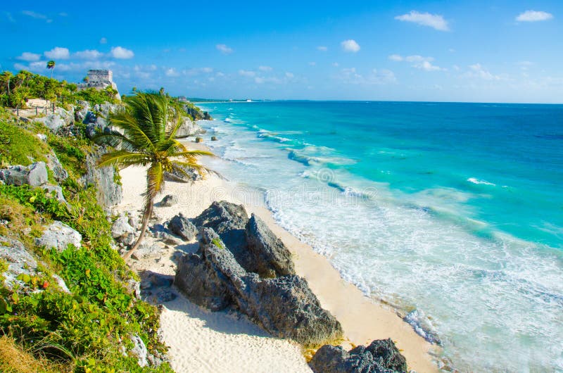 Tulum-Ruine - Strand Bei Penisula Yucatan In Mexiko Stockbild - Bild ...
