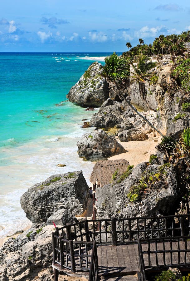Tulum Strand stockbild. Bild von mexiko, wasser, wellen - 4121529