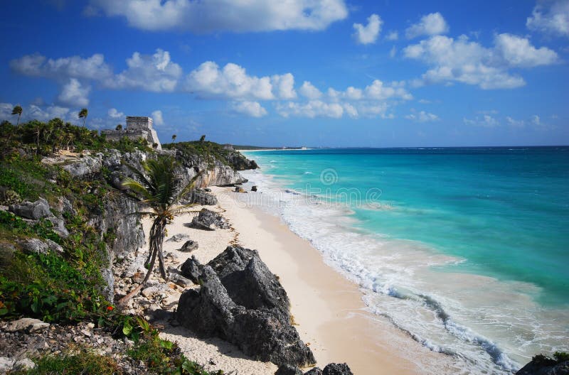Strandparadies in Tulum, Mexiko Stockfoto - Bild von karibisch, park ...