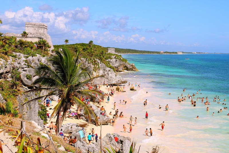 Mayan Pyramids in Tulum Quintana Roo V Editorial Photography - Image of ...