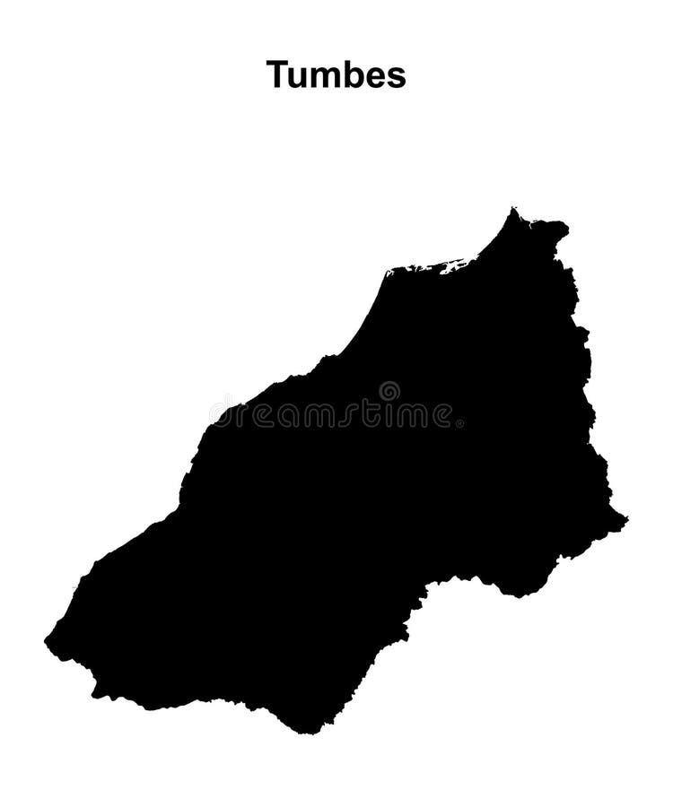 Tumbes outline map stock vector. Illustration of peru - 360617010