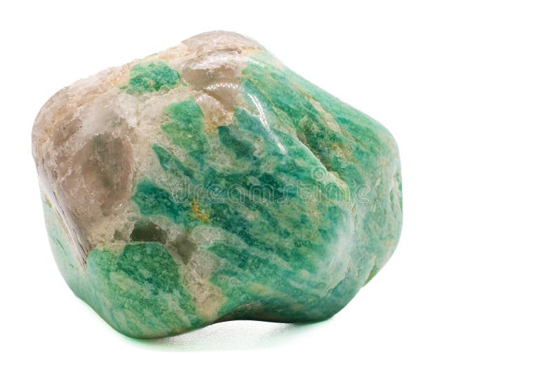 Tumbled Chunk of Light Green and Blue Amazonite Crystal Stock Photo ...