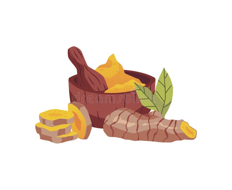 Turmeric Root Powder Isolated Stock Illustrations – 436 Turmeric Root ...