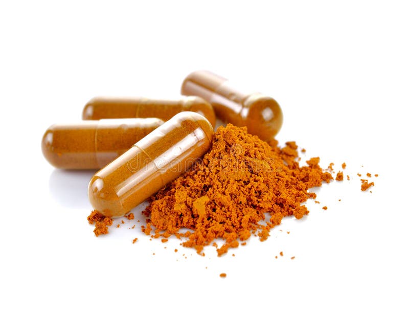 Turmeric Powder With Tumeric Capsules For Health. Stock Photo - Image ...