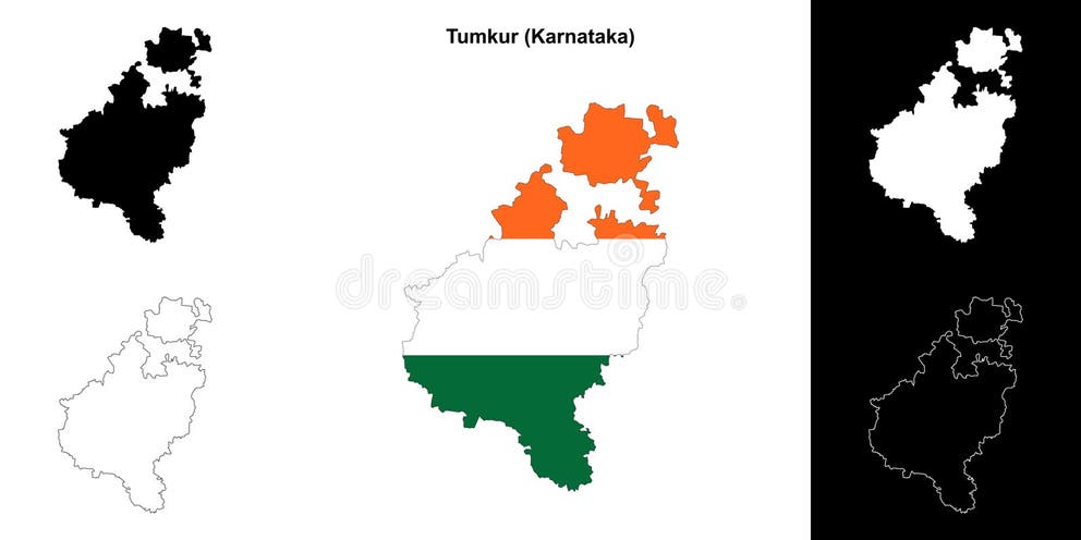 Tumkur outline map stock vector. Illustration of icon - 368830727
