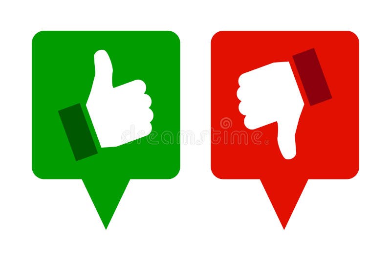 Tumme Upp Och Ner Med Framsidan - Vektor Stock Illustrationer ...
