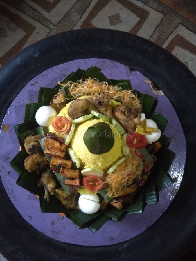 Tumpeng Rice is Typical of Indonesia Stock Image - Image of delicious ...
