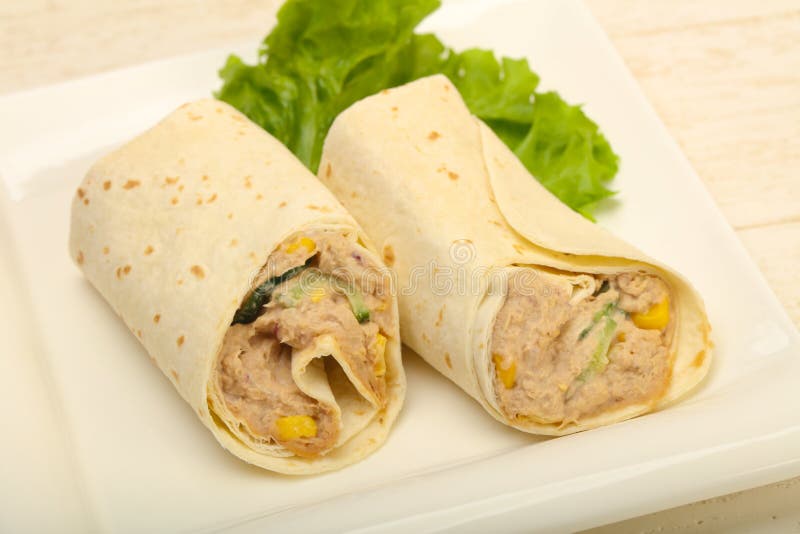 Tuna bread roll stock photo. Image of avocado, leaf - 133428974