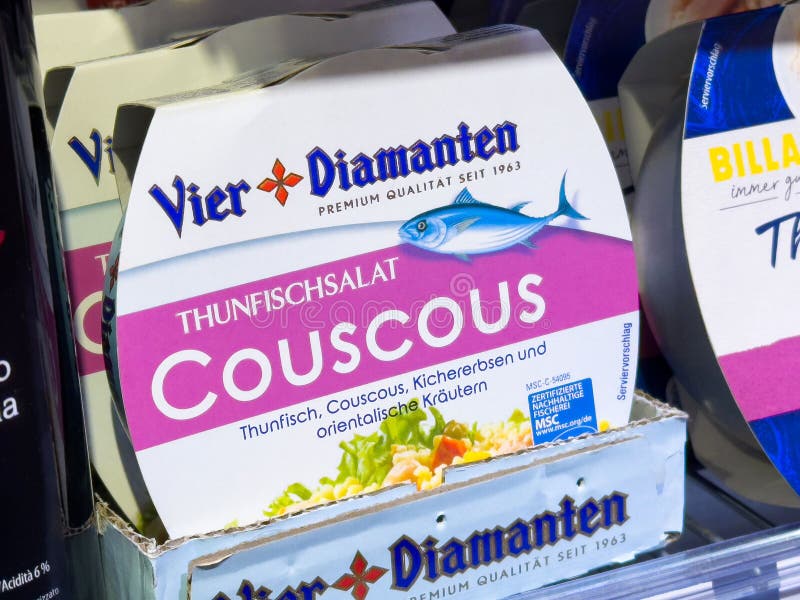 Tuna Couscous Salad Packaging on Store Shelf Editorial Stock Image ...