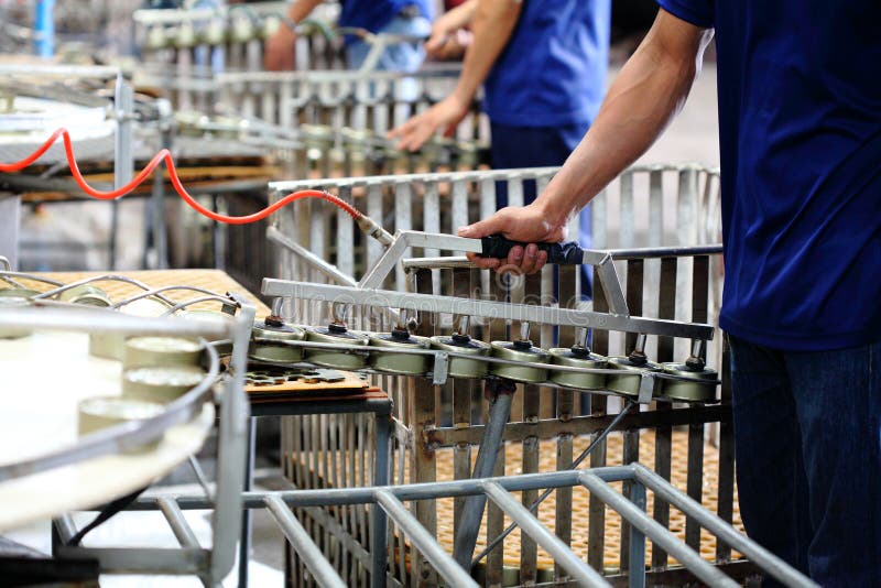 Tuna Fish in Can Processing in Factory Stock Image - Image of hawker ...