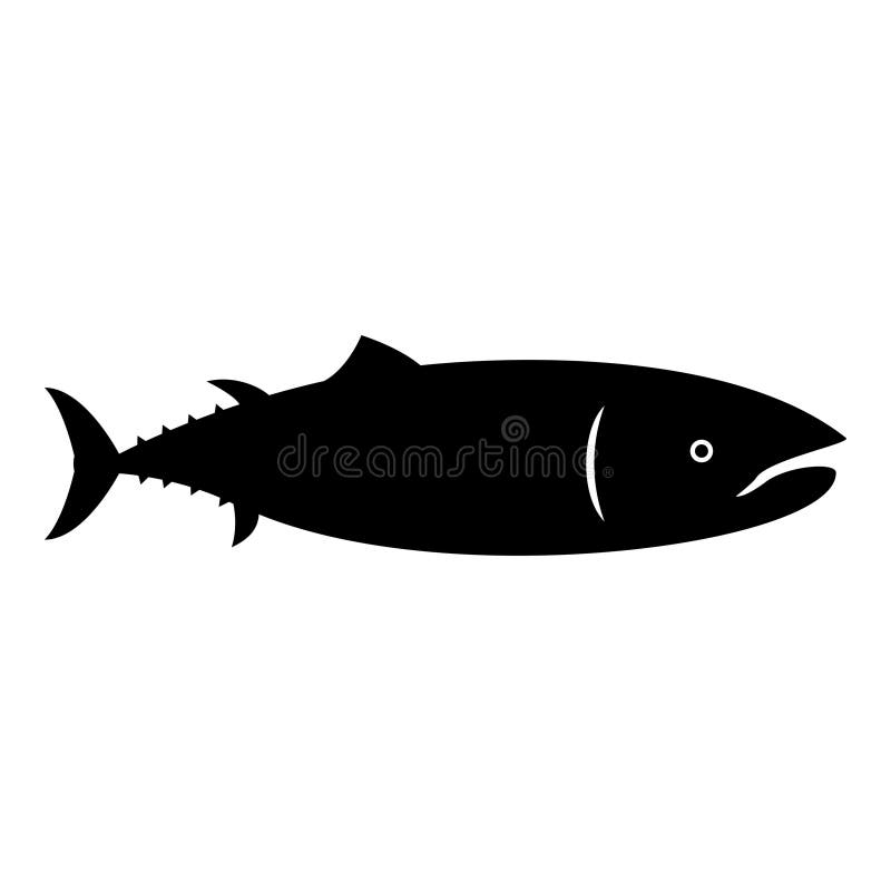 Tuna Fish Icon Black Color Vector Illustration Image Flat Style Stock Vector - Illustration of ...