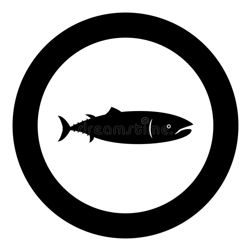 Tuna Fish Icon in Circle Round Black Color Vector Illustration Image ...