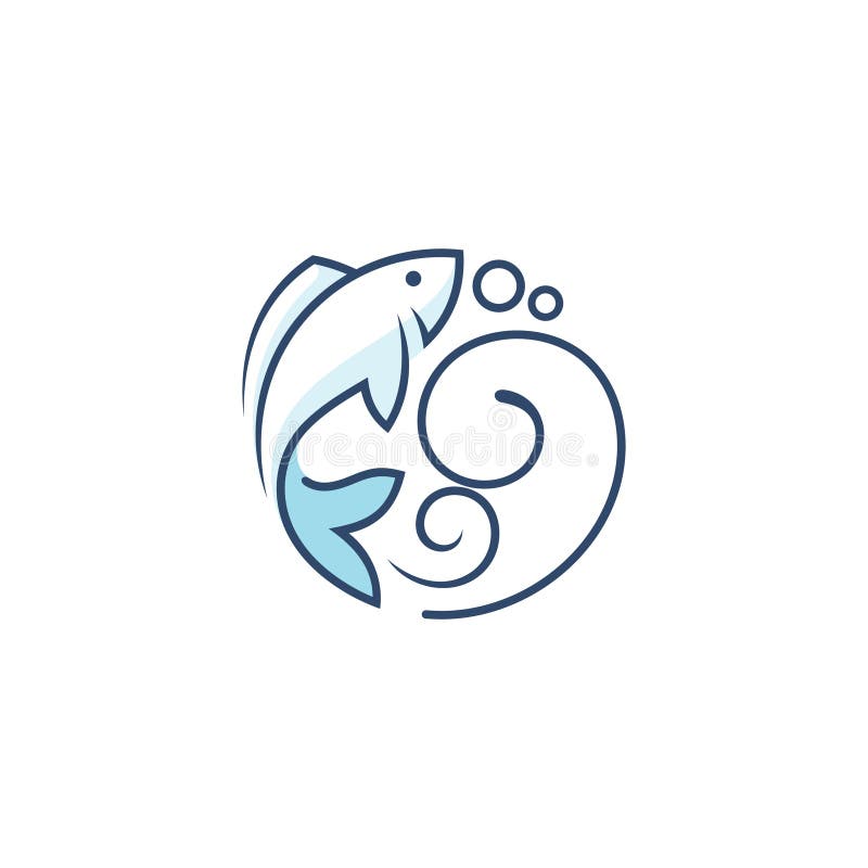 The Tuna Fish Icon is Swimming and Forming a Circle, Fish Stock Vector ...