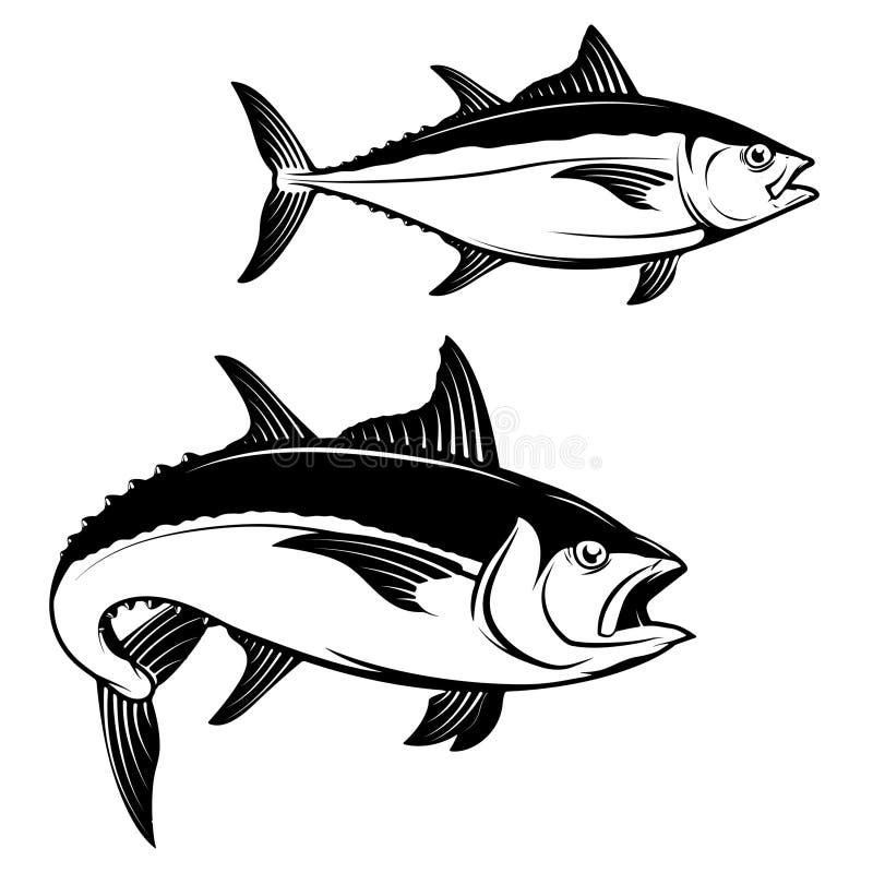 Tuna Fish Icons. Vector Illustration Stock Vector - Illustration of ...