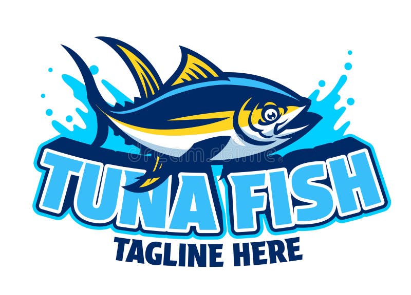 Tuna Fish Mascot Logo Design Stock Vector - Illustration of ocean, blue ...