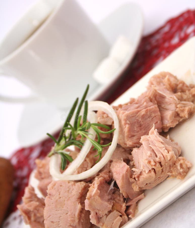 Tuna fish with onions stock photo. Image of freshness - 37194696