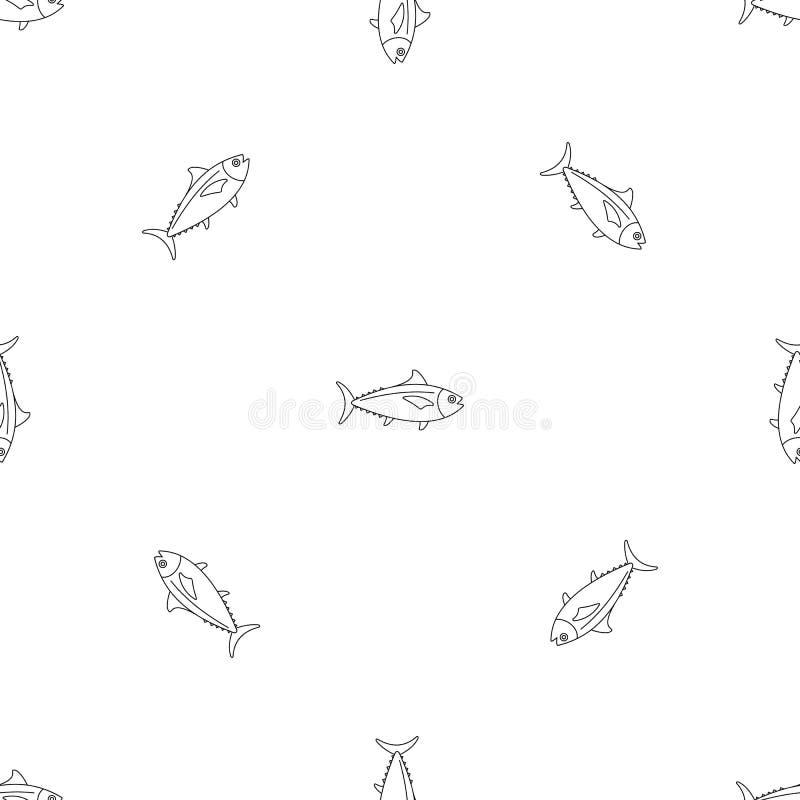 Tuna Fish Pattern Seamless Vector Stock Vector - Illustration of ocean ...