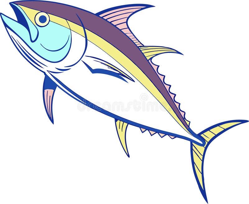 Tuna Fish Seafood Blue Fin Colorful Vector Art Logo Stock Illustration ...