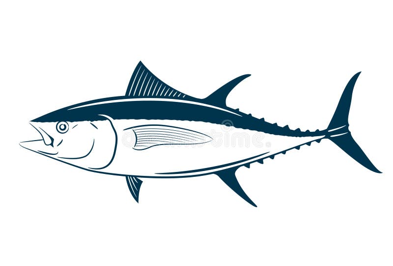 Tuna Fish Symbol on White Background,Vector. Stock Vector ...