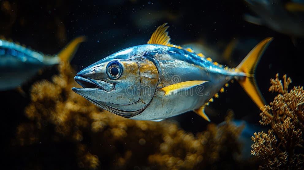 Tuna Fish Underwater Aquarium Stock Photo - Image of fish, gold: 374223110