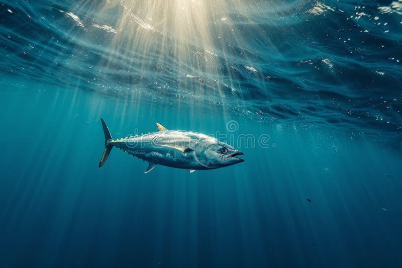 Tuna Fish Underwater in the Ocean Stock Image - Image of ocean ...