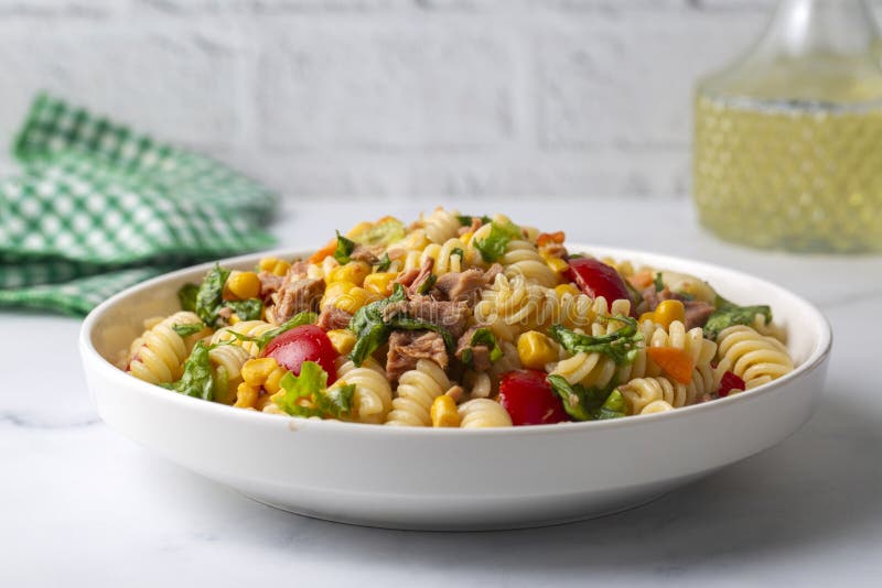 Tuna Fusilli Pasta Looks Delicious Stock Photo - Image of salad ...