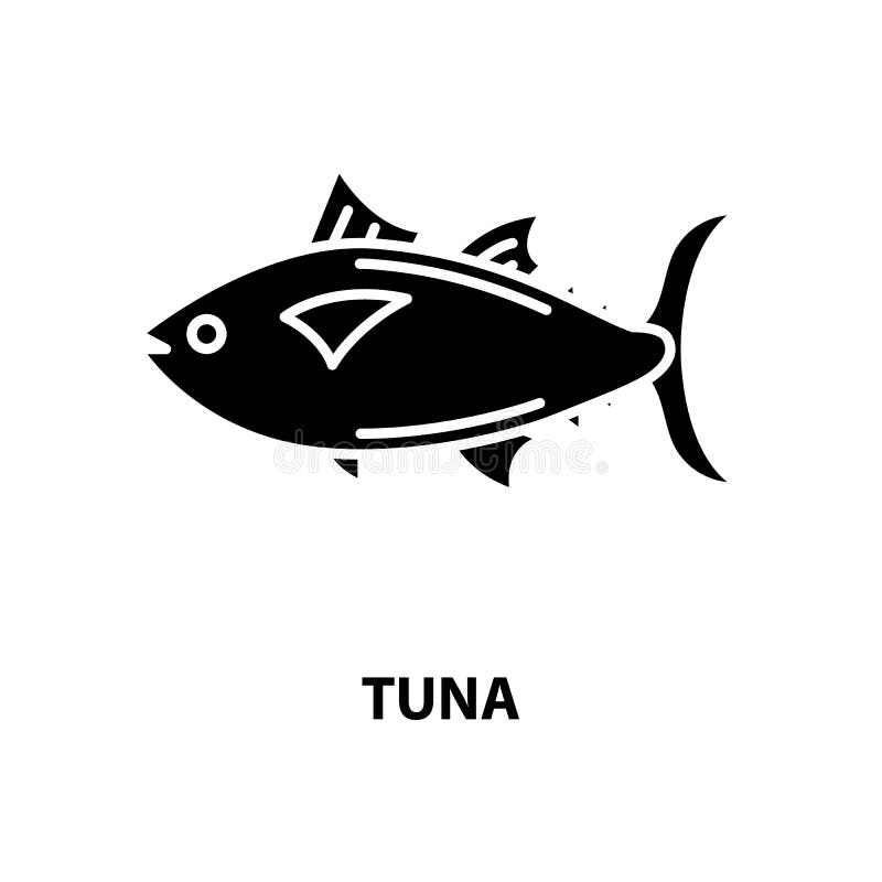 Tuna Icon, Black Vector Sign with Editable Strokes, Concept ...