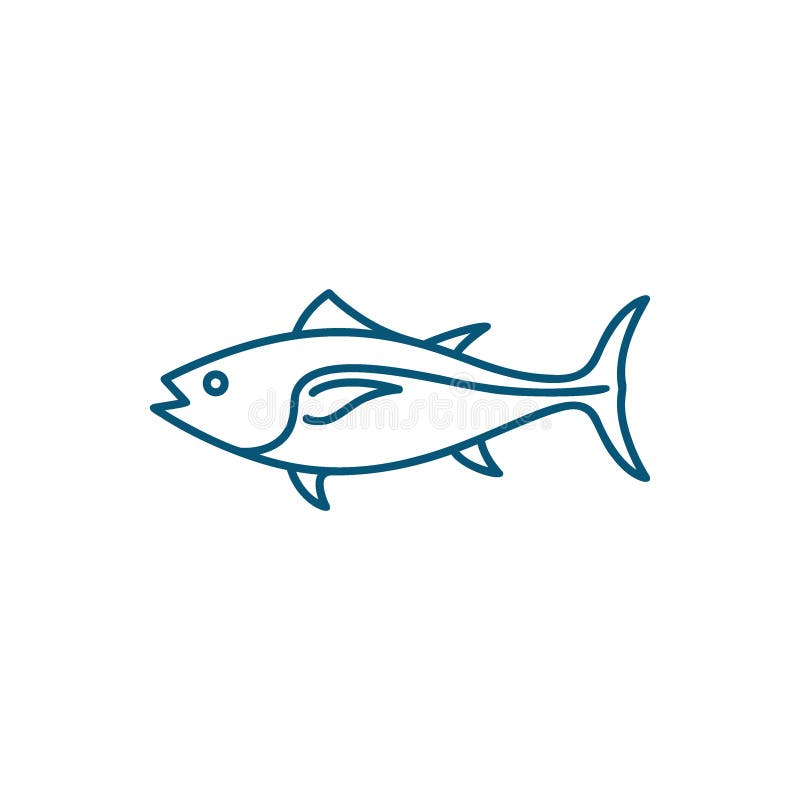 Tuna Icon Logo Flat Vector Illustration Stock Vector - Illustration of ...