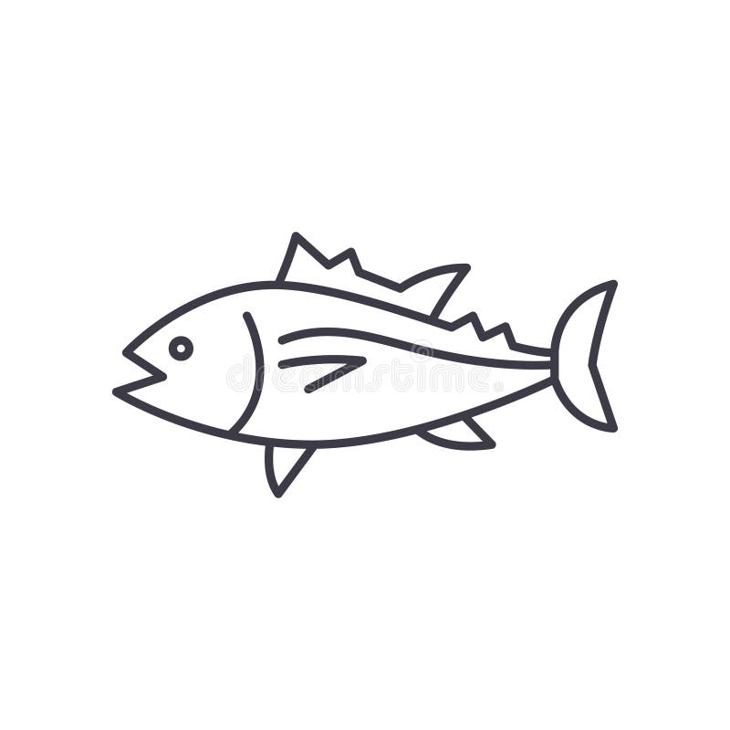 Tuna Symbol Icon, Black Vector Sign with Editable Strokes, Concept ...