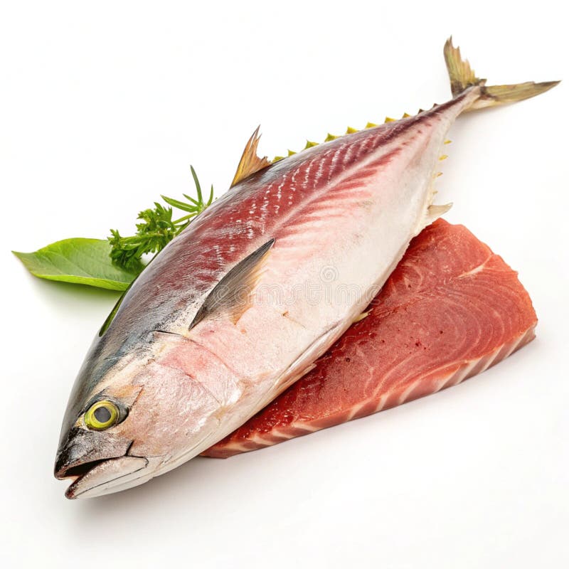 Tuna Isolated on White Background Stock Illustration - Illustration of ...