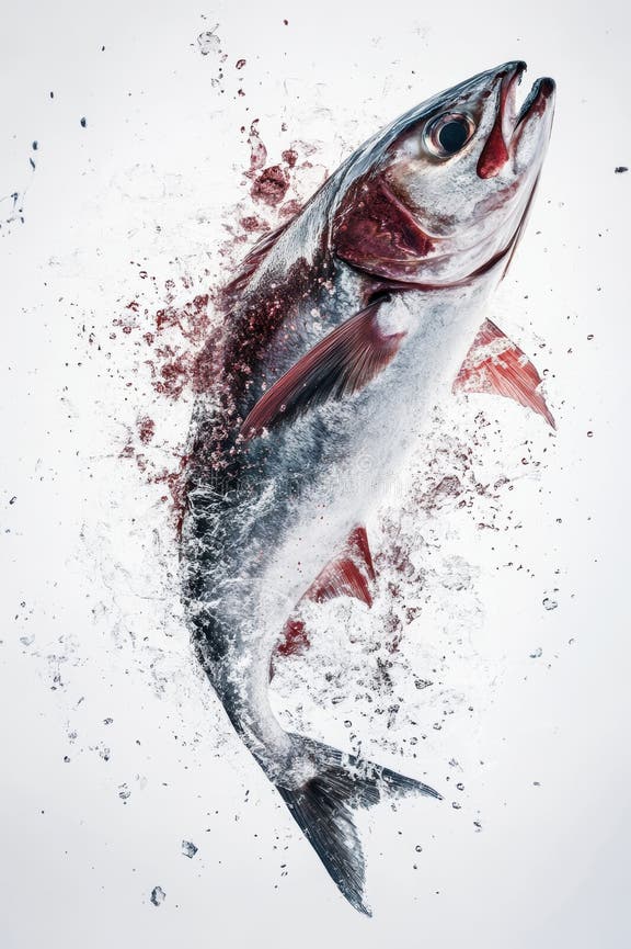 Tuna Jumping Movement. Generative AI Stock Illustration - Illustration ...