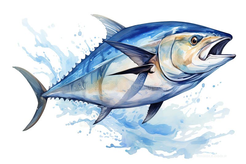 Tuna Jumping Out of Water, Ai Generated Stock Image - Image of nature ...