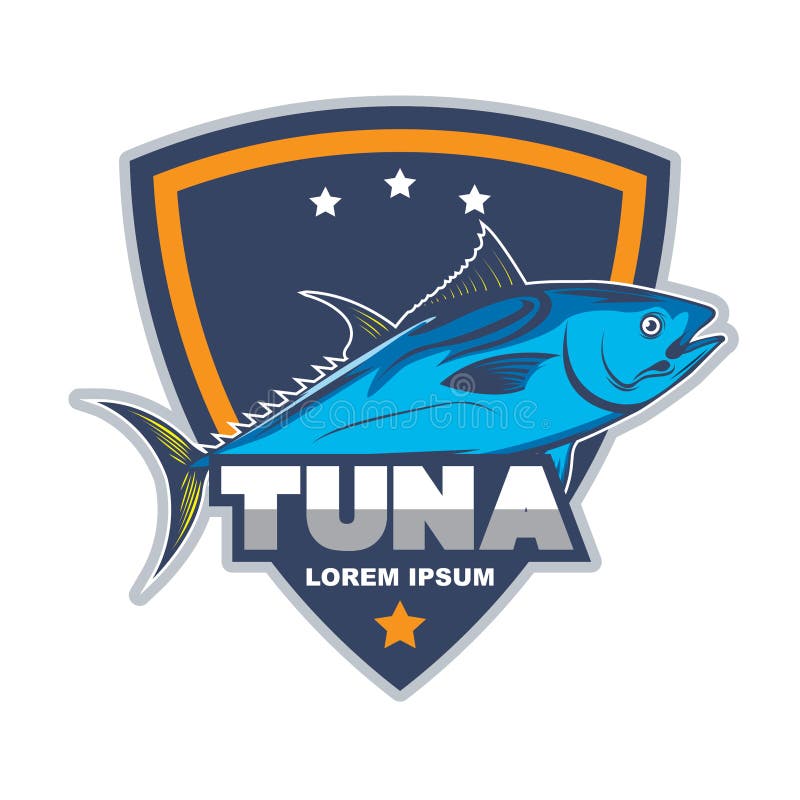 Tuna logo stock vector. Illustration of menu, fish, blue - 105775731