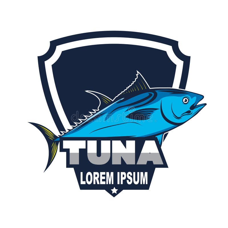 Tuna logo stock vector. Illustration of menu, fish, blue - 105775731