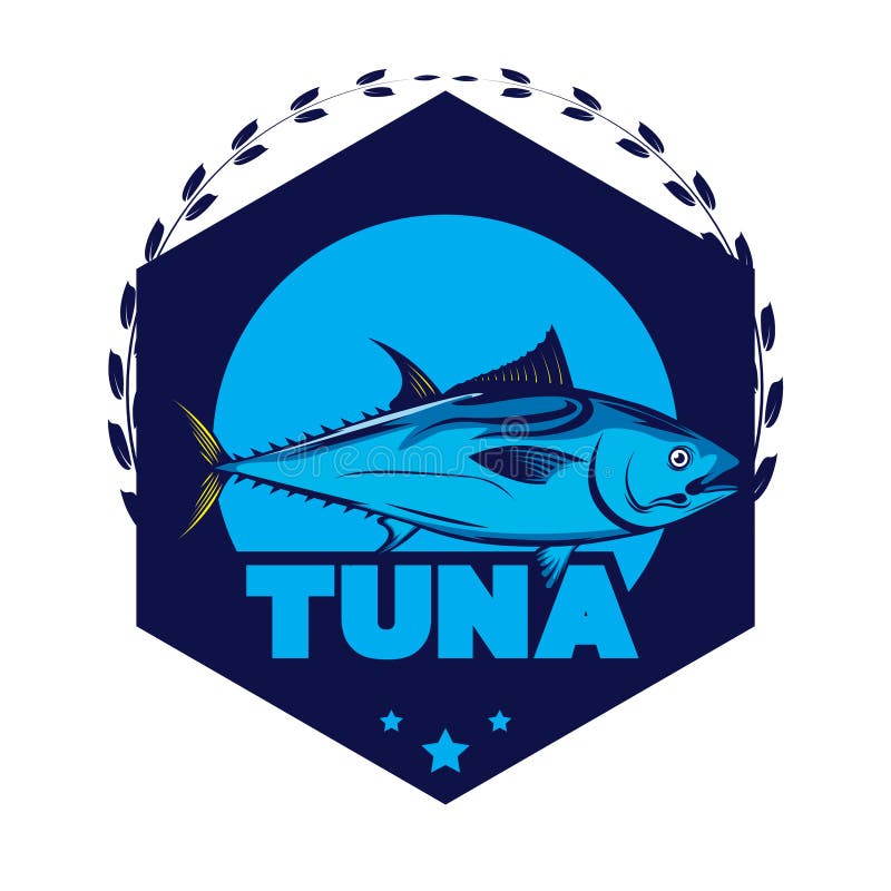 Tuna logo stock vector. Illustration of menu, fish, blue - 105775731