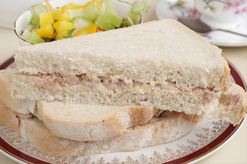 Tuna mayonnaise sandwich stock image. Image of capsicum - 43183033