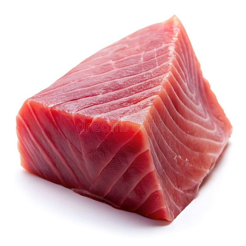 Tuna Meats on White Background. Top View Fresh Tuna. Fish Steak Stock ...