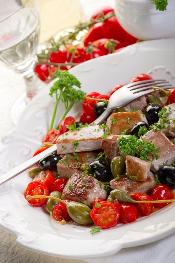 Tuna messinese recipe stock image. Image of cute, messinese - 17700961