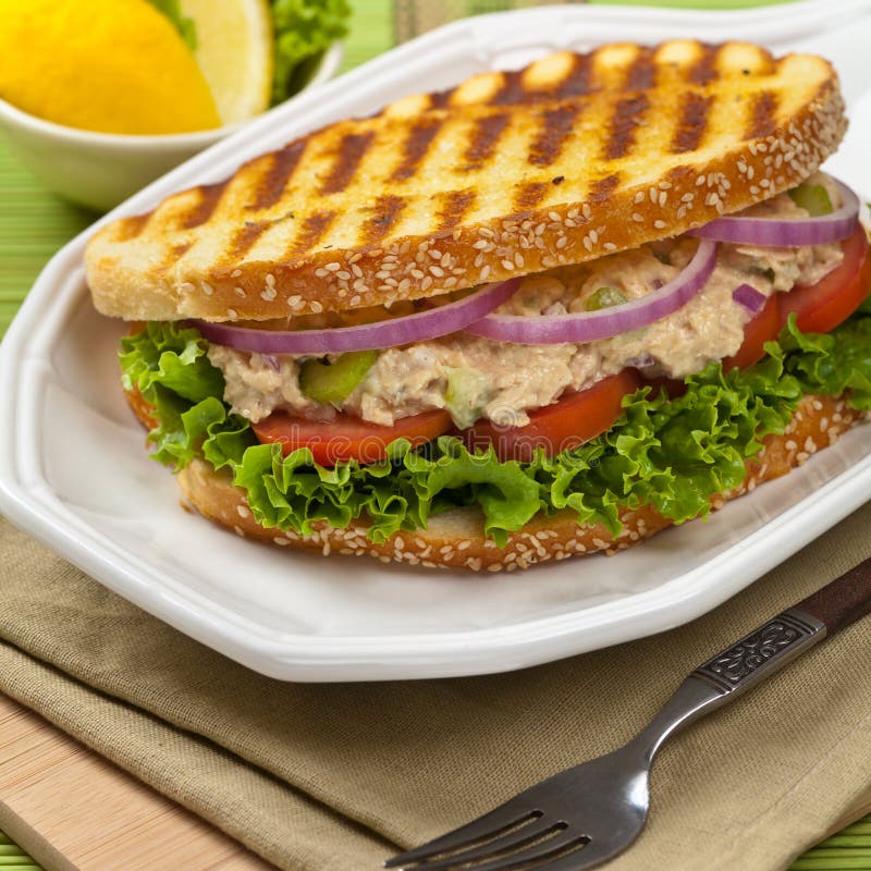 Tuna Panini Sandwich stock image. Image of fresh, food - 48289153