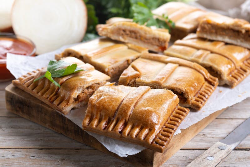 Tuna Pie (empanada Gallega) on Wooden Table. Stock Photo - Image of ...