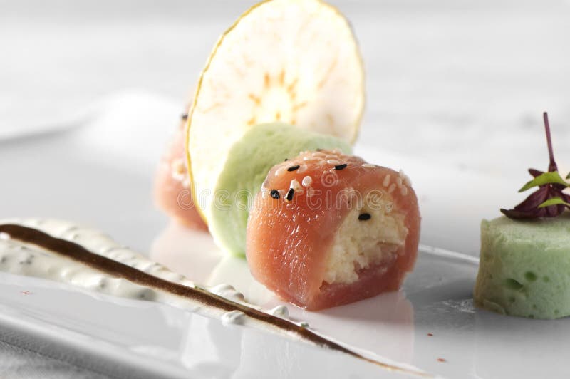 Tuna rolls 2 stock image. Image of garnish, french, tuna - 4172747