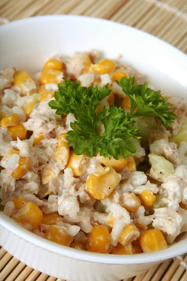 Tuna;s salad stock image. Image of tuna, bowl, ingredient - 6782859