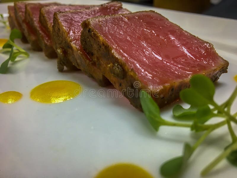 Tuna Sashimi stock photo. Image of mango, rare, seared - 107624128