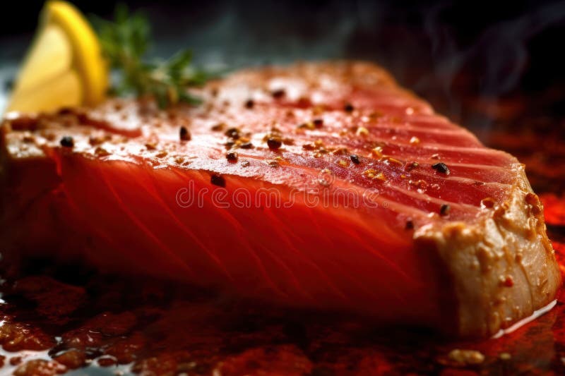 Tuna Steak Close-Up stock illustration. Illustration of cuisine - 288368302