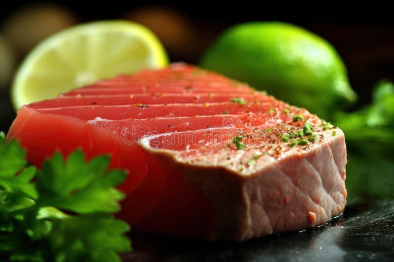 Tuna Steak Close-Up stock illustration. Illustration of cooked - 288368332