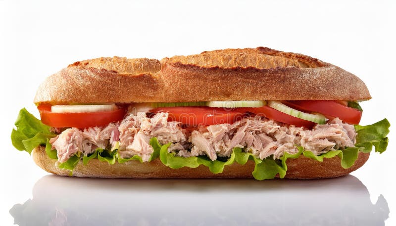 A Tuna Sub Sandwich - Generated by Ai. Stock Illustration ...