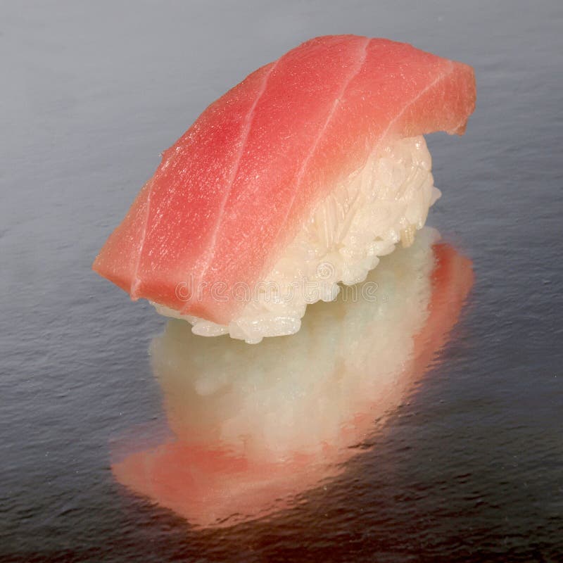 Tuna Sushi on a Shiny Surface. Japanese Kitchen Stock Image - Image of ...