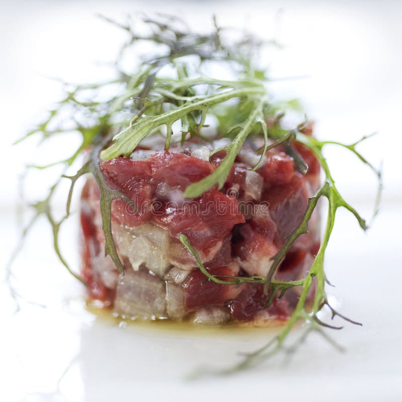 Tuna Tar Tare stock photo. Image of herb, plate, tare - 31616002