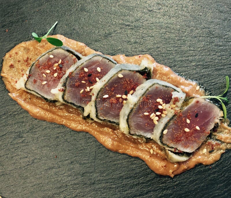 Tuna Tataki stock image. Image of seared, cuisine, classic - 93602447